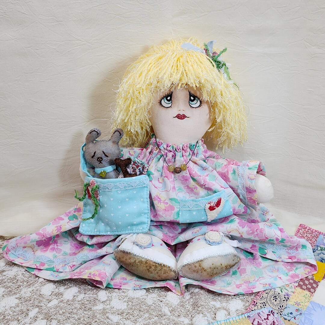 Cloth Art Rag Doll Wool Felt Puppy Bone Gift Home Baby Child Decor ...
