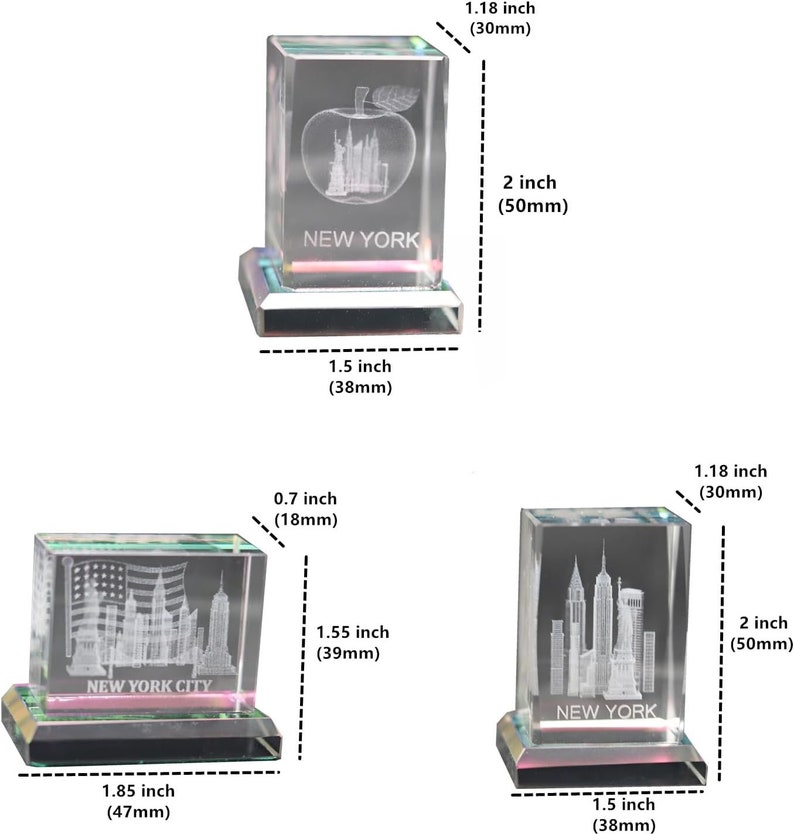 6 Pack Laser Etched Crystal Glass Cube Engraving, 3D Crystal, Statue of ...