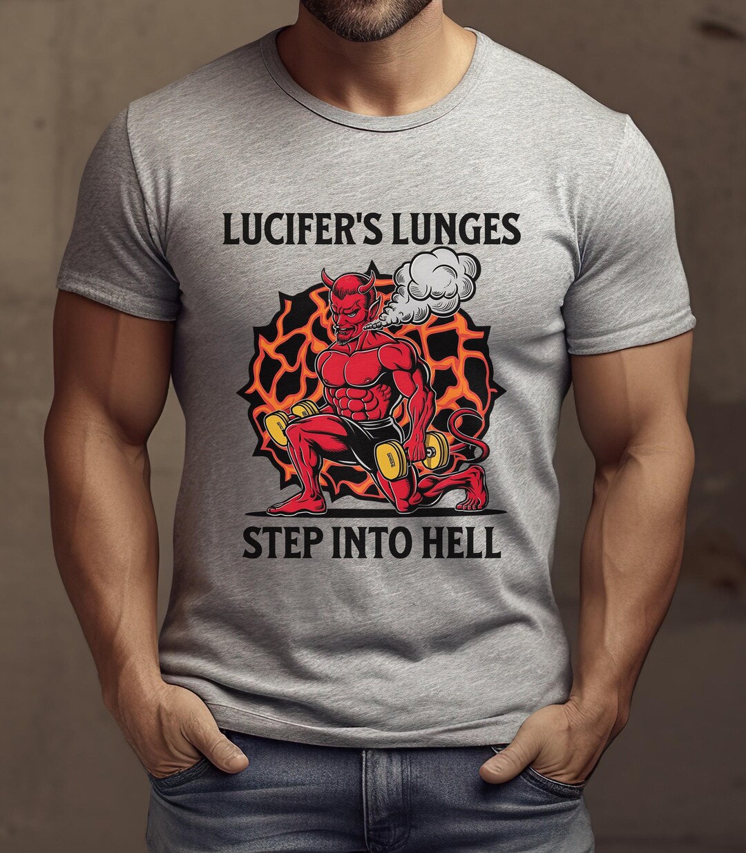 Lucifer’s Lunges Workout T-shirt, Devil Exercise Shirt, Demon Gym Tee ...