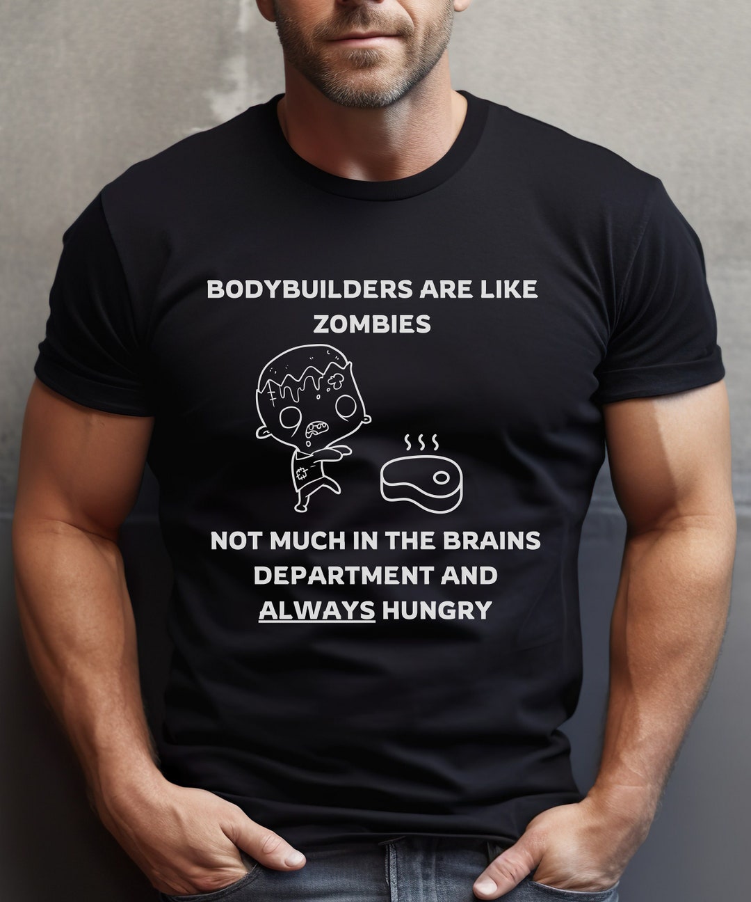 Bodybuilders Like Zombies Funny Shirt, Grave Bodybuilding T-shirt ...