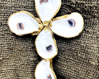 Gold Oyster Shell Cross - Etsy