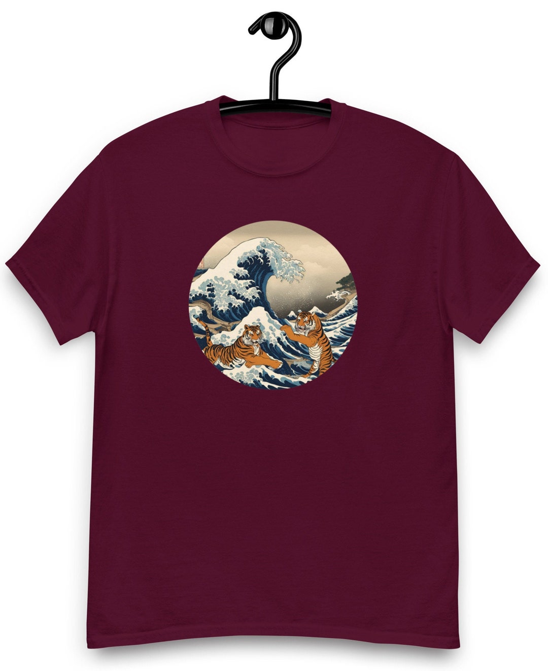 The Great Wave With Tigers Unisex Shirt, the Great Wave off Kanagawa ...