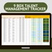 9 Box Talent and Performance Management Tracker, Google Sheets Template ...
