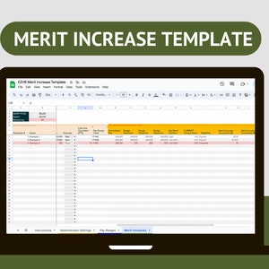Employee Merit Increase Spreadsheet, Google Sheets Template, HR ...
