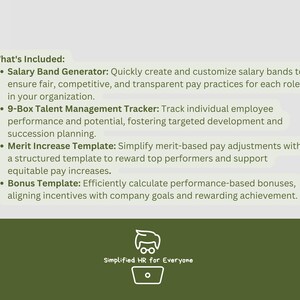 EZHR Bundle, Salary Band Generator, 9 Box Talent Management, Merit ...