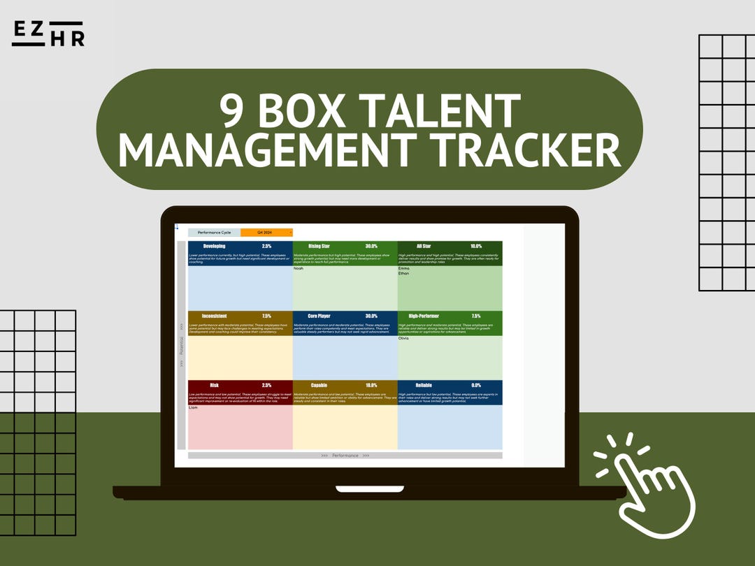 9 Box Talent and Performance Management Tracker, Google Sheets Template ...
