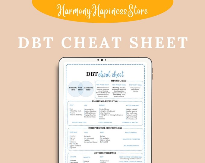 DBT Cheat Sheet Printable Boost Your Mental Health, Perfect Therapy ...