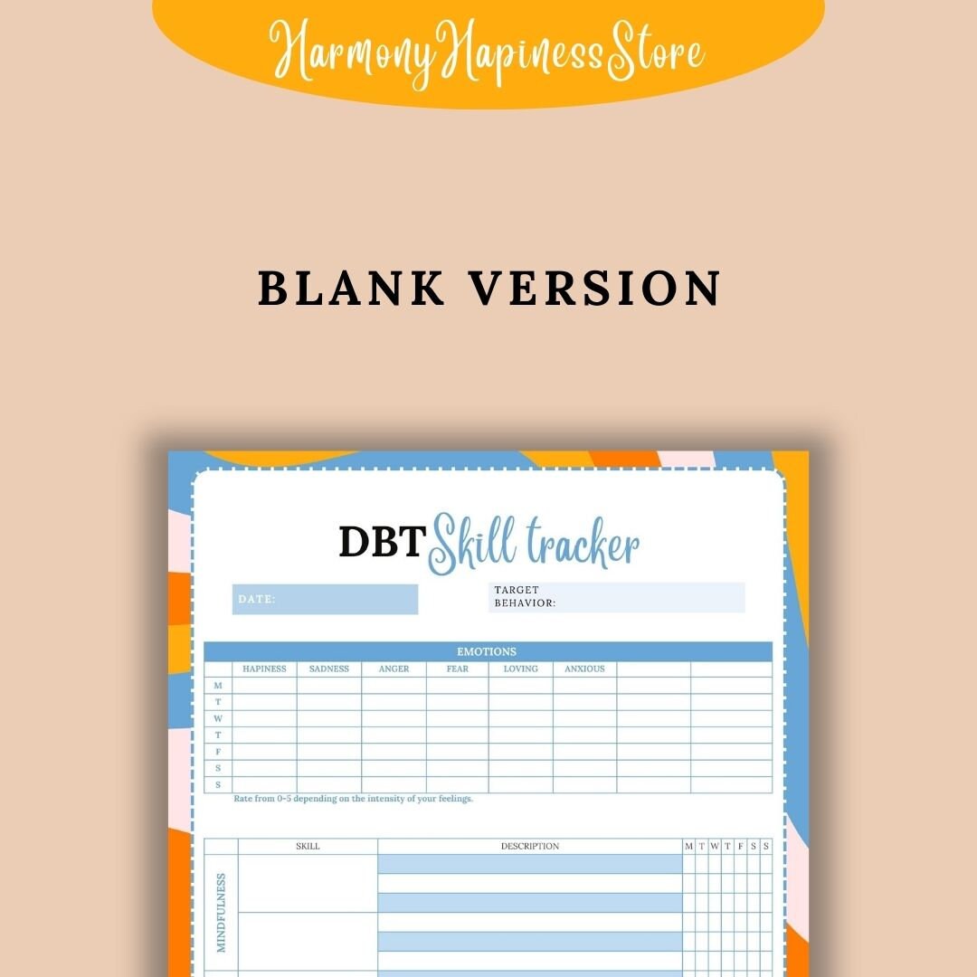 DBT Skill Tracker Printable - Boost Emotional Regulation & Mental ...
