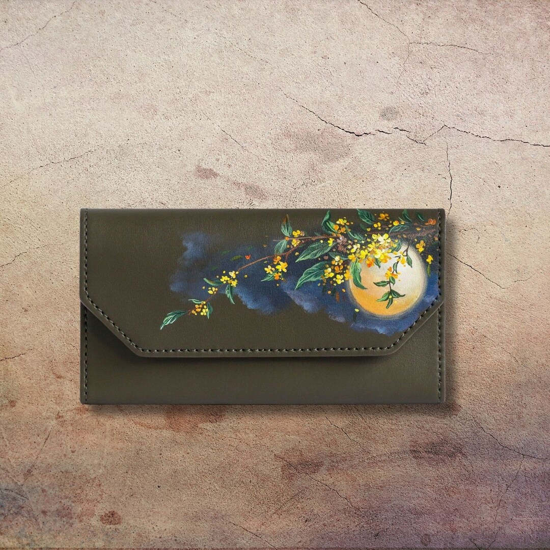 Personalized Classic Leather Wallet, Woman Wallet, Nature Wallet ...
