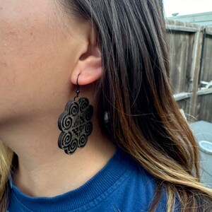 Hmong Snail Inspired Wood Earrings - Etsy
