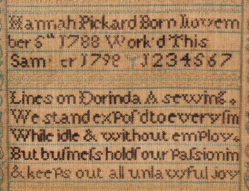Antique Reproduction 1798 Sampler by Hannah Pickard Cross - Etsy