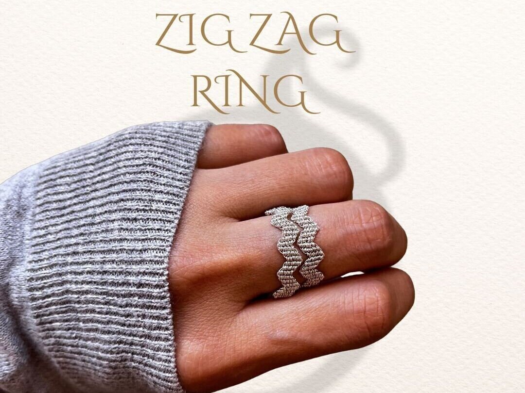 DIY Silver Zig Zag Ring Wire Micro Macrame Jewelry Tutorial, PDF - Etsy