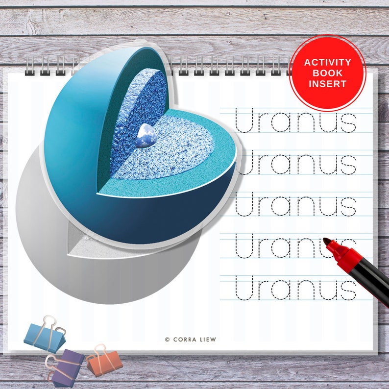 Layers of Planet Uranus Anatomy Busy Book Insert Binder Printable Solar ...