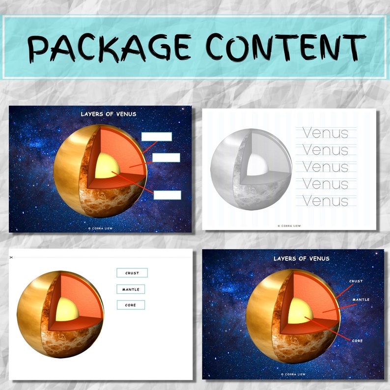 Layers of Planet Venus Anatomy Busy Book Insert Binder - Etsy