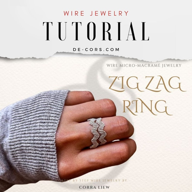 DIY Silver Zig Zag Ring - Wire Micro Macrame Jewelry Tutorial, PDF - Etsy