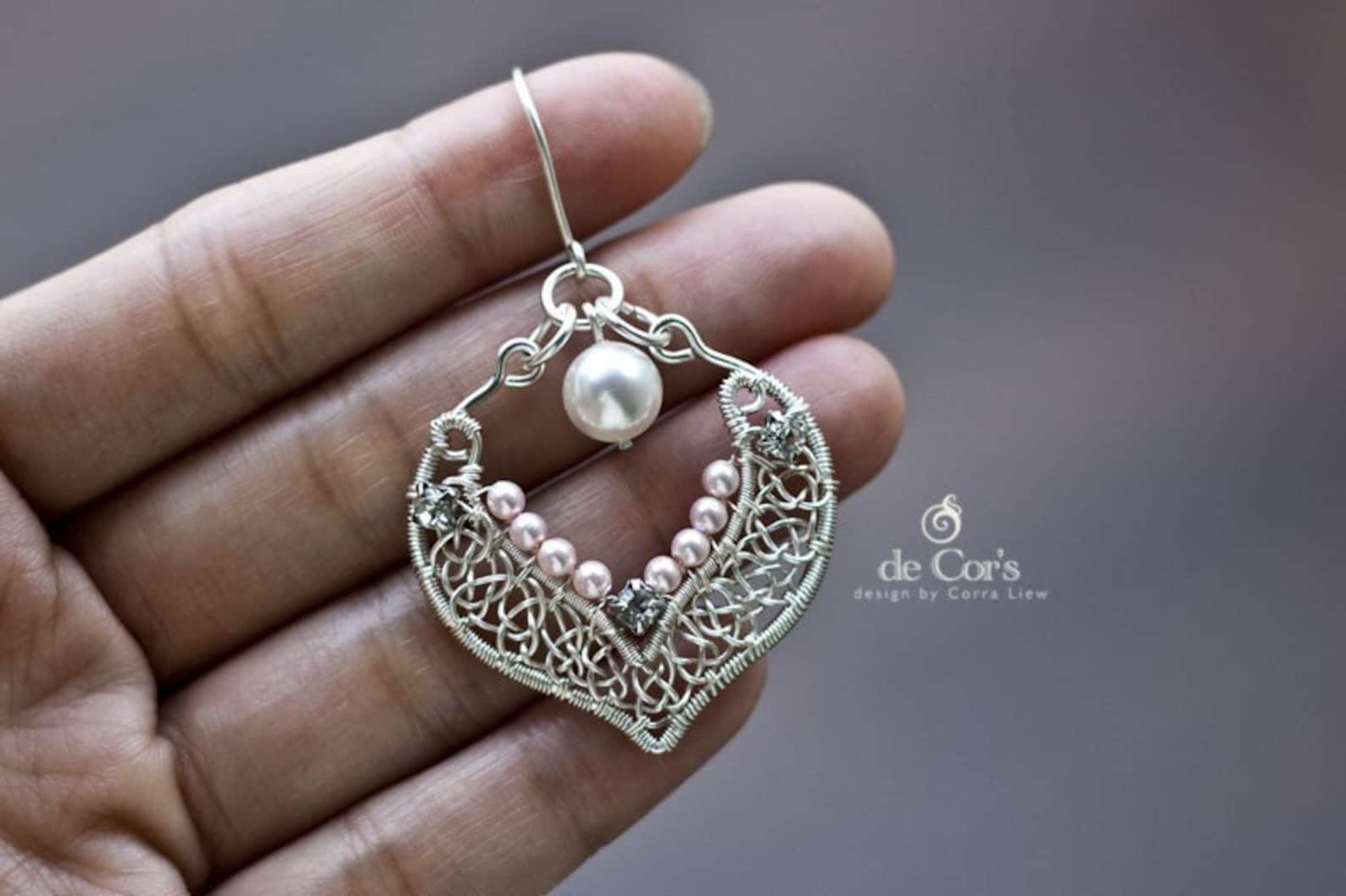 Wire Jewelry Tutorial Bridal SilverLace Earrings Wired | Etsy
