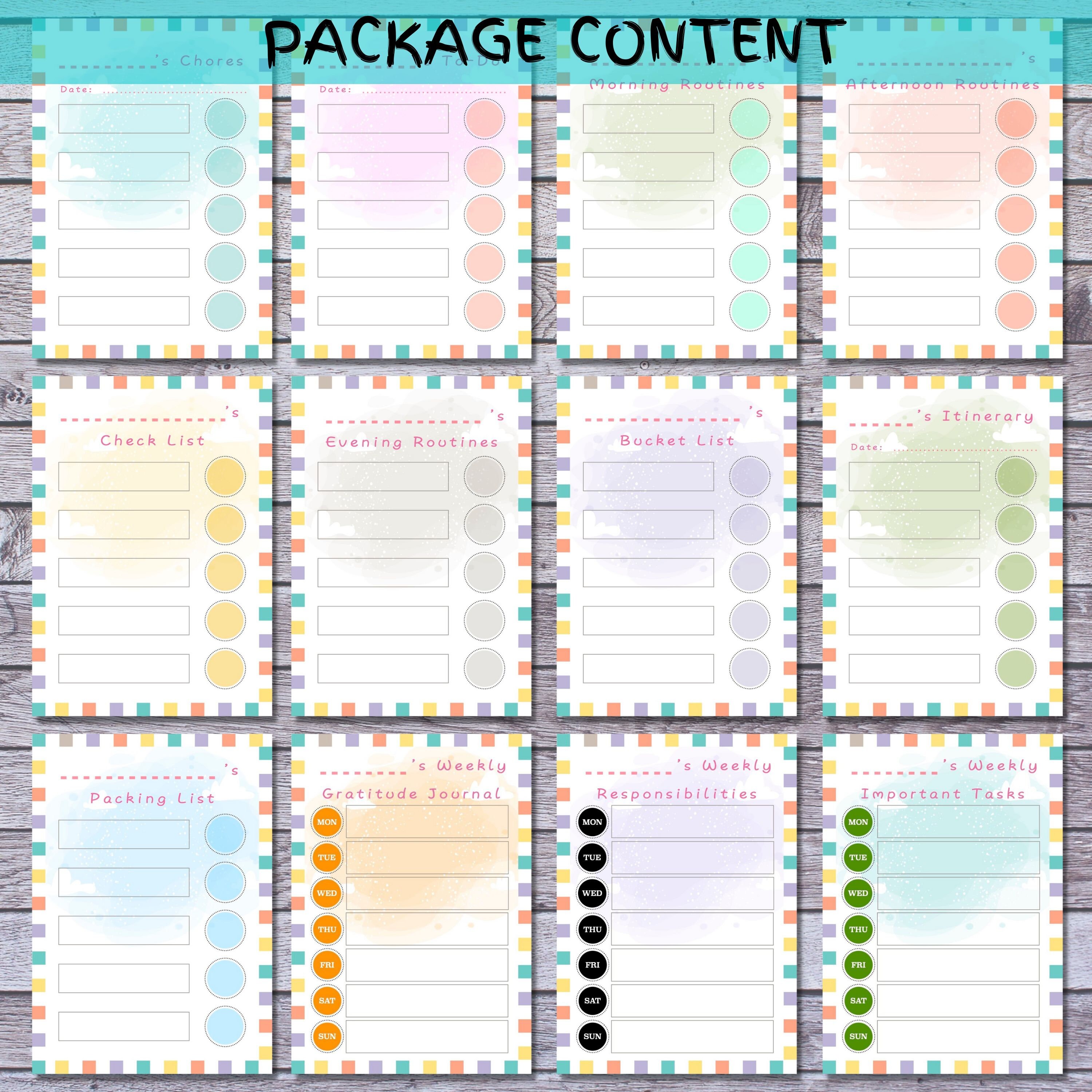 Kids Checklist LIFE CHANGING Printable Personalized Chores To-do ...