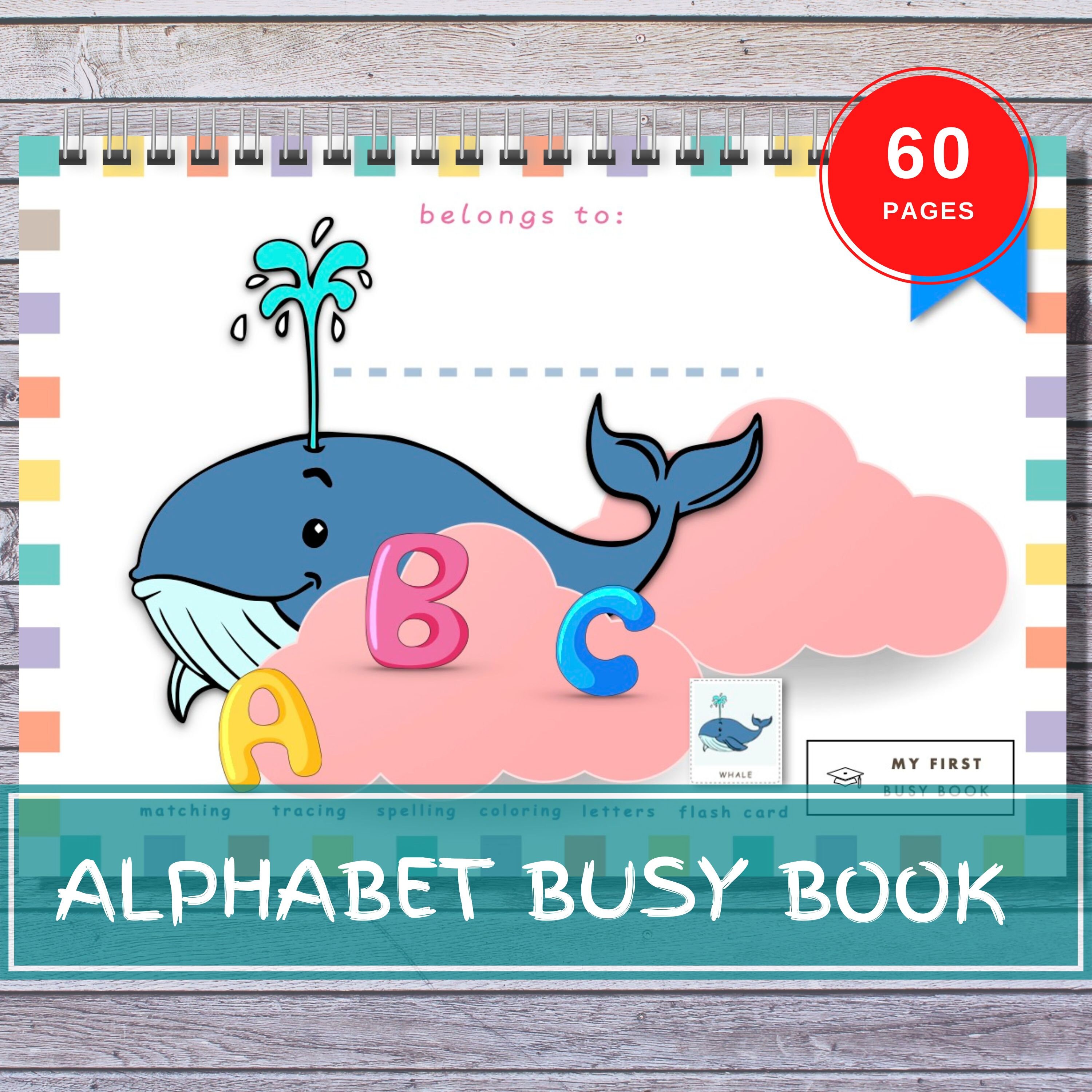 My First ABC Alphabet Busy Book Personalized Printable Quiet Book ...