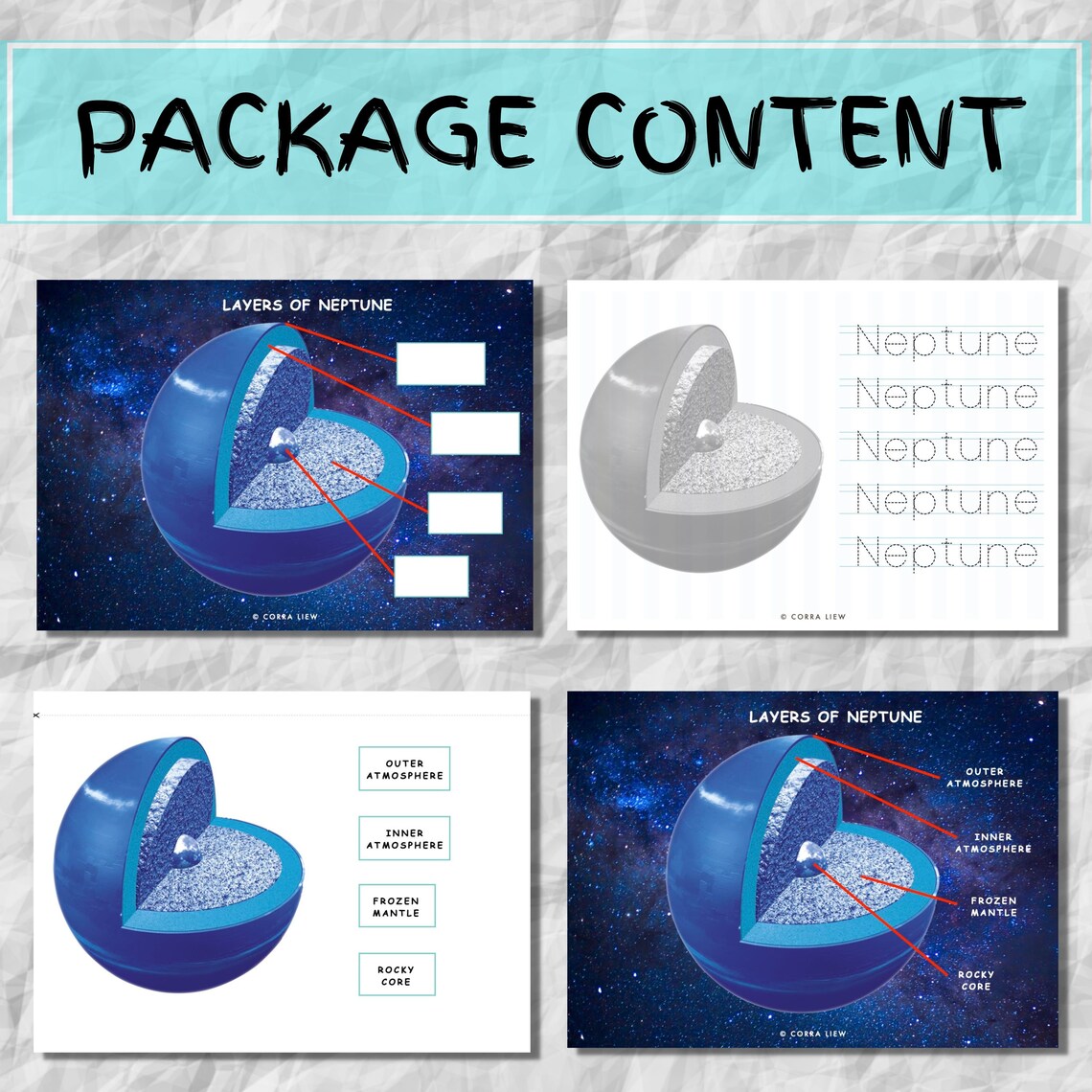 Layers of Planet Neptune Anatomy Busy Book Insert Binder Printable ...
