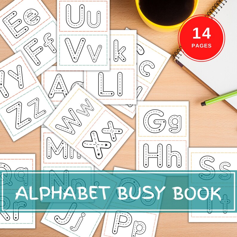 Toddlers Activity: Letters Tracing Card, All 26 Letters, Color the ...