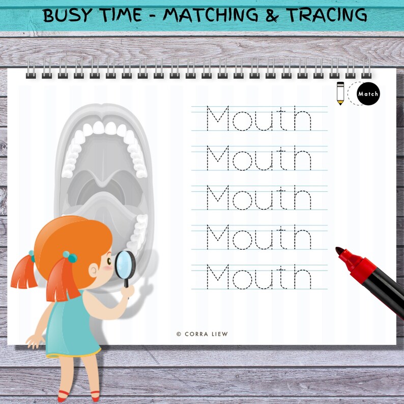 Human MOUTH Anatomy Busy Book Insert Children Early Learning Activity ...