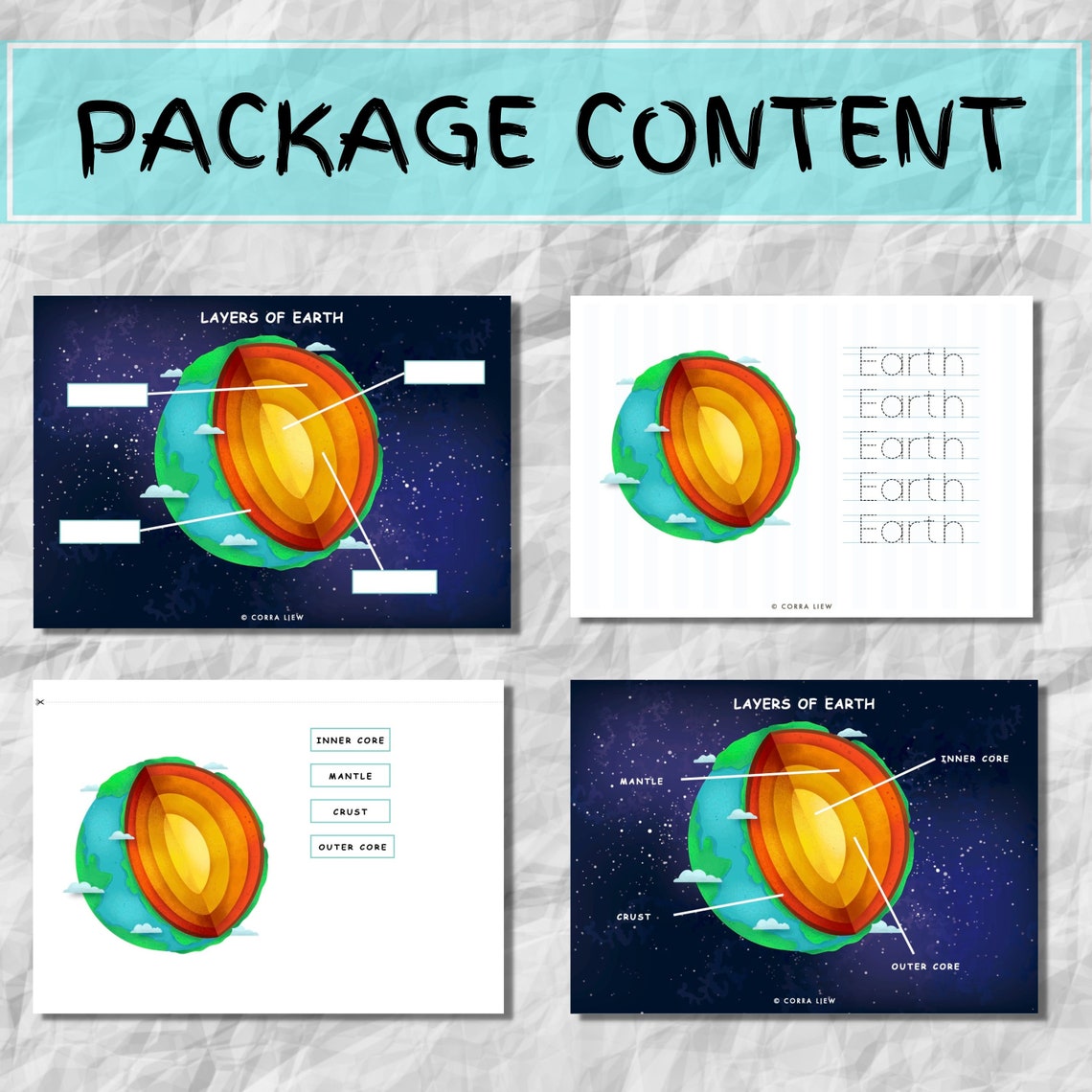 Earth Anatomy Busy Book Insert, Homeschool Printable (digital Download ...