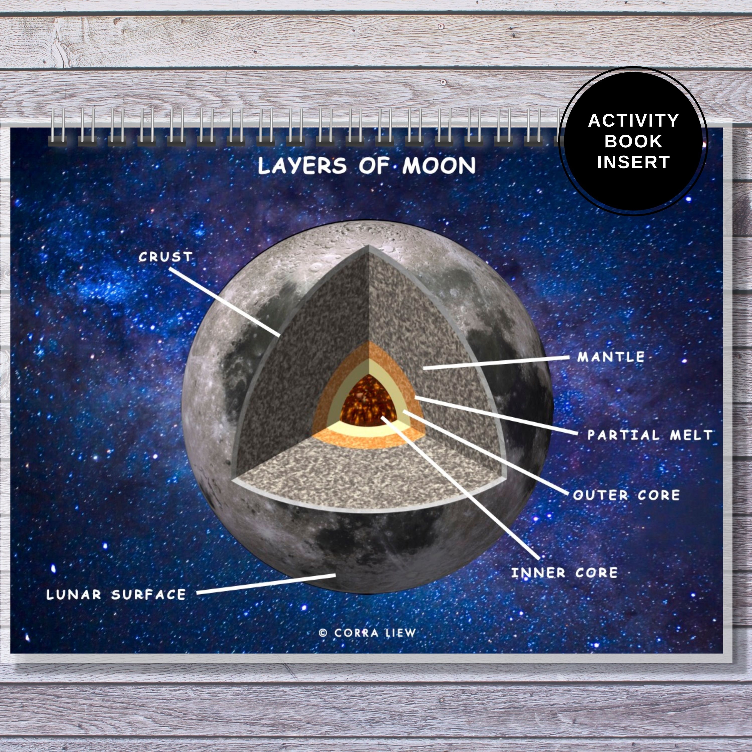 Layers of Moon Anatomy Busy Book Insert Binder Printable Solar System ...