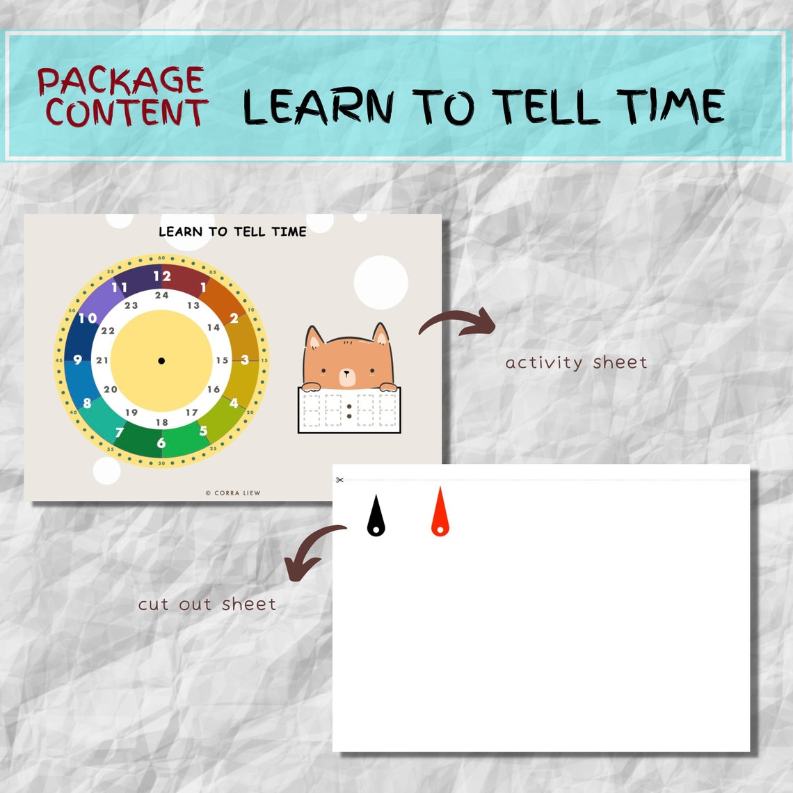Learn to Tell Time Busy Book Insert Printable Preschool Homeschool ...