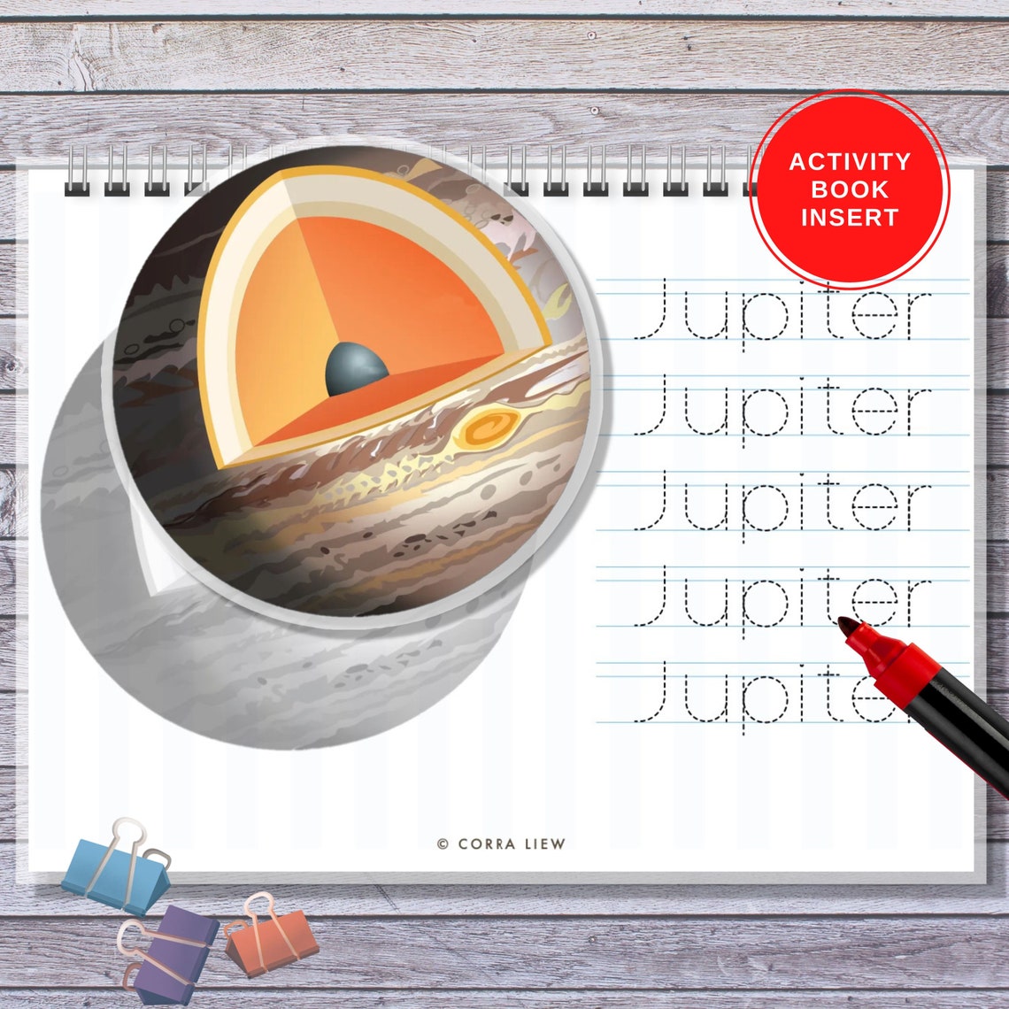 Layers of Planet Jupiter Anatomy Busy Book Insert Binder Printable ...