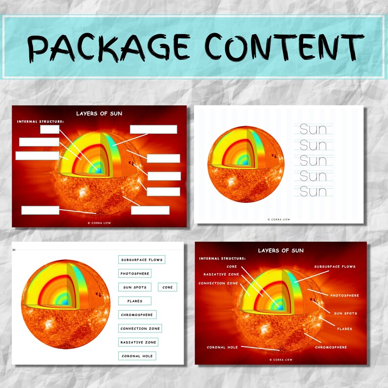 Layers of Sun Anatomy Busy Book Insert Binder Printable Solar - Etsy