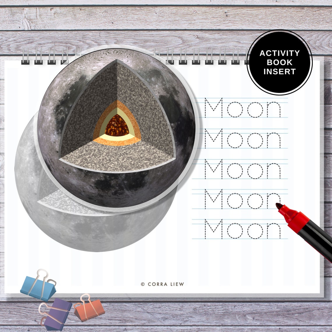 Layers of Moon Anatomy Busy Book Insert Binder Printable Solar - Etsy