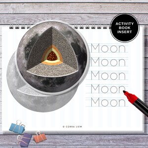Layers of Moon Anatomy Busy Book Insert Binder Printable Solar System ...