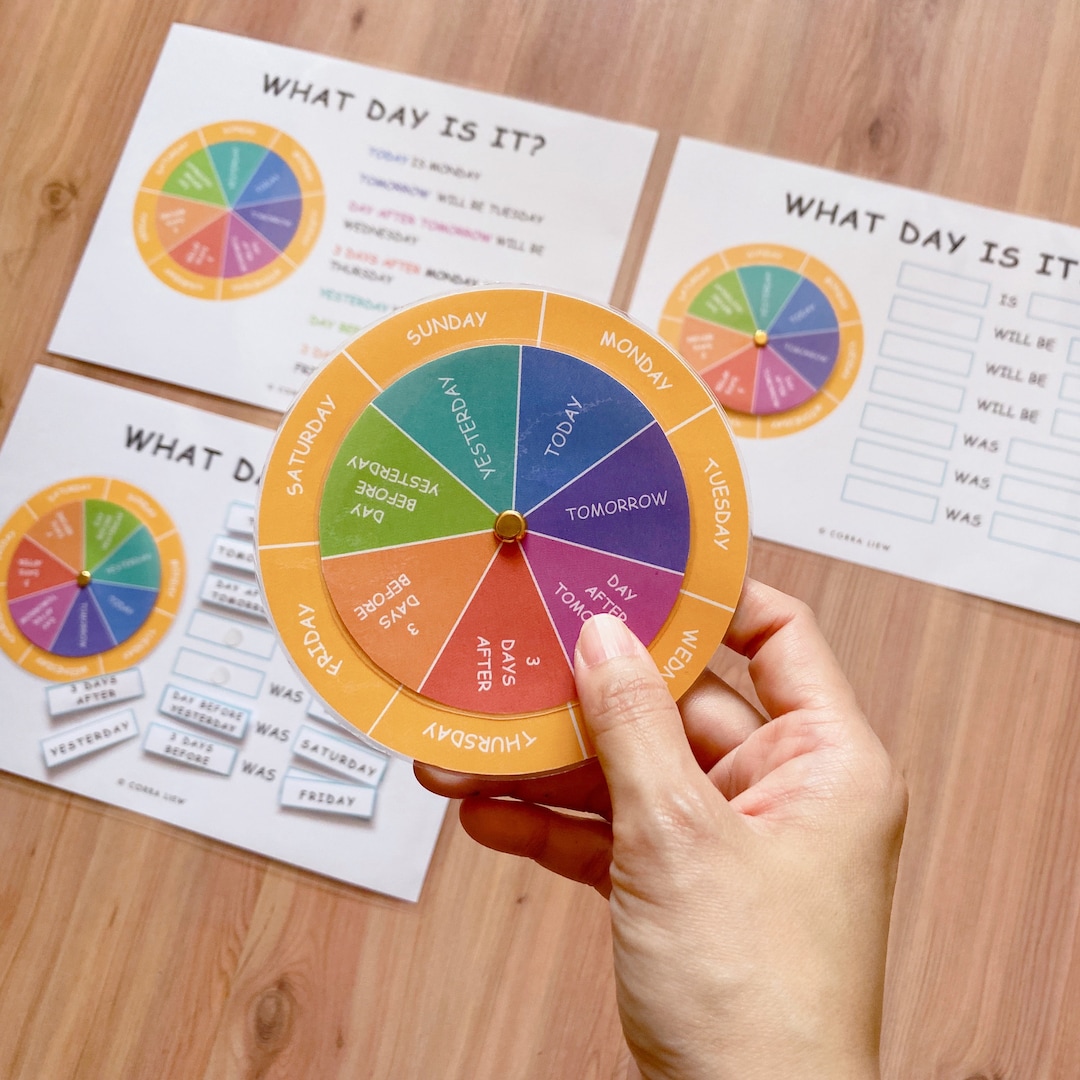 Printable Days of the Week Wheel, Montessori Learning Material, No ...