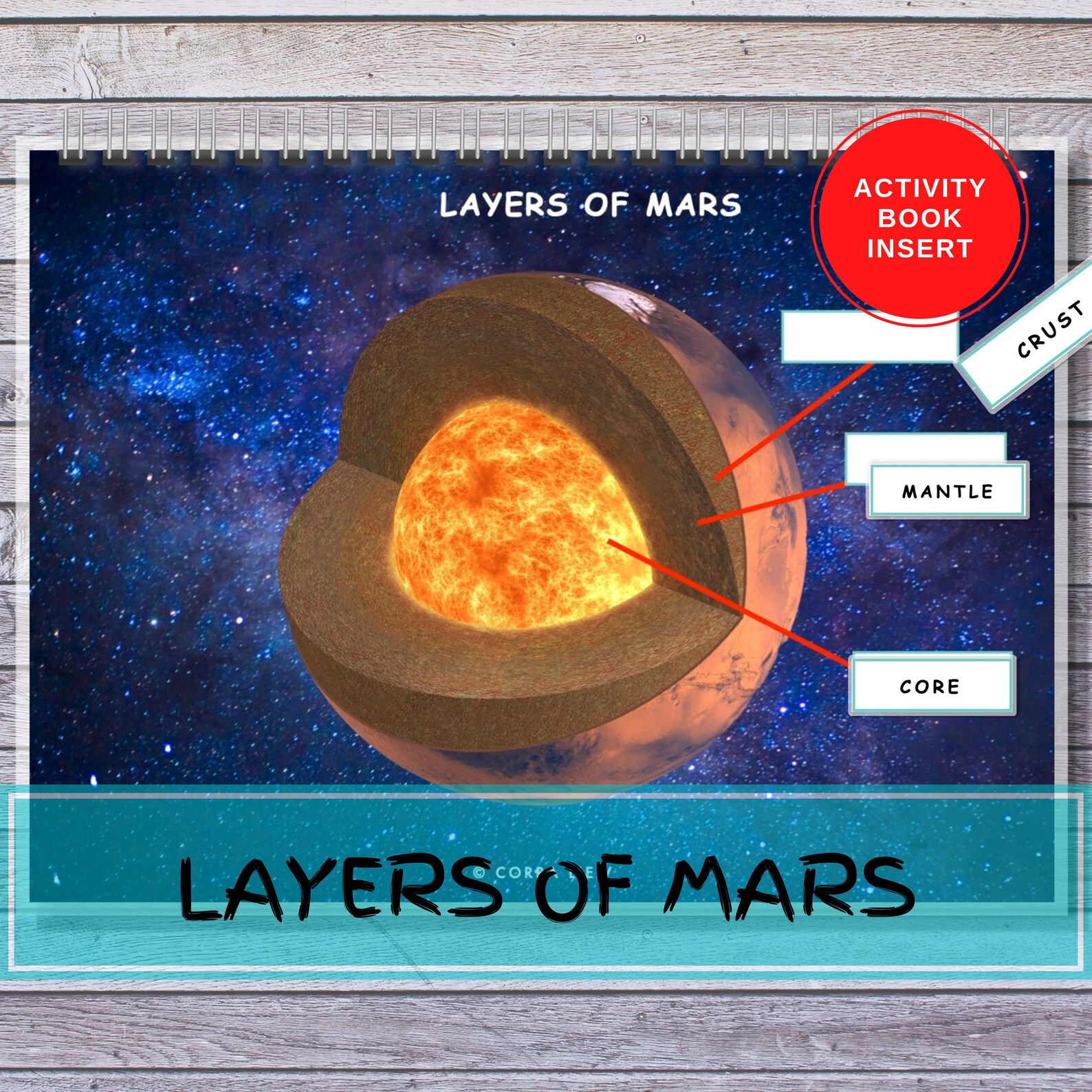 Layers of Planet Mars Anatomy Busy Book Insert Binder Printable Solar ...