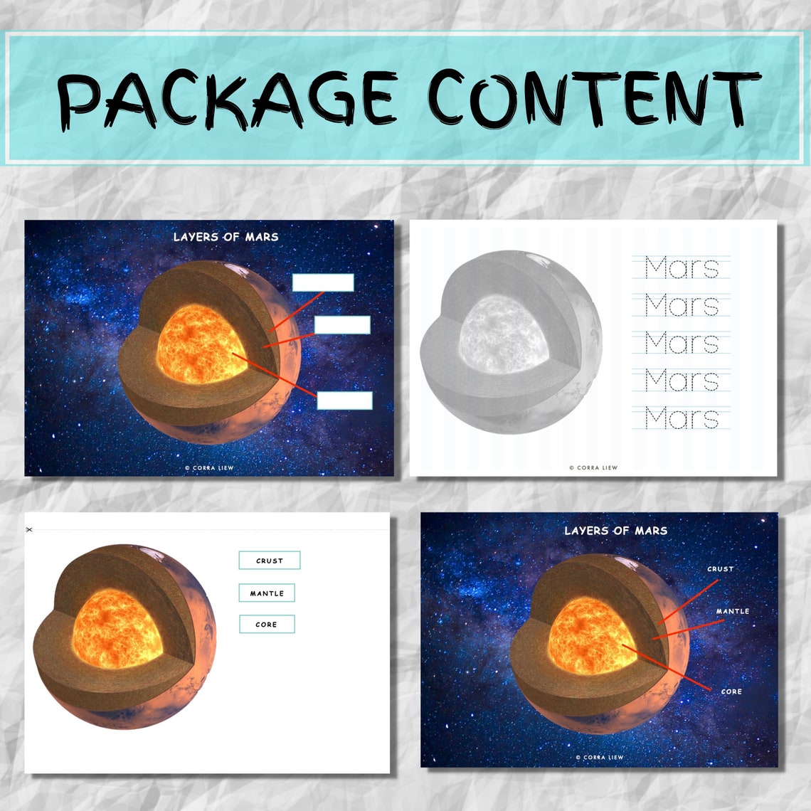 Layers of Planet Mars Anatomy Busy Book Insert Binder - Etsy