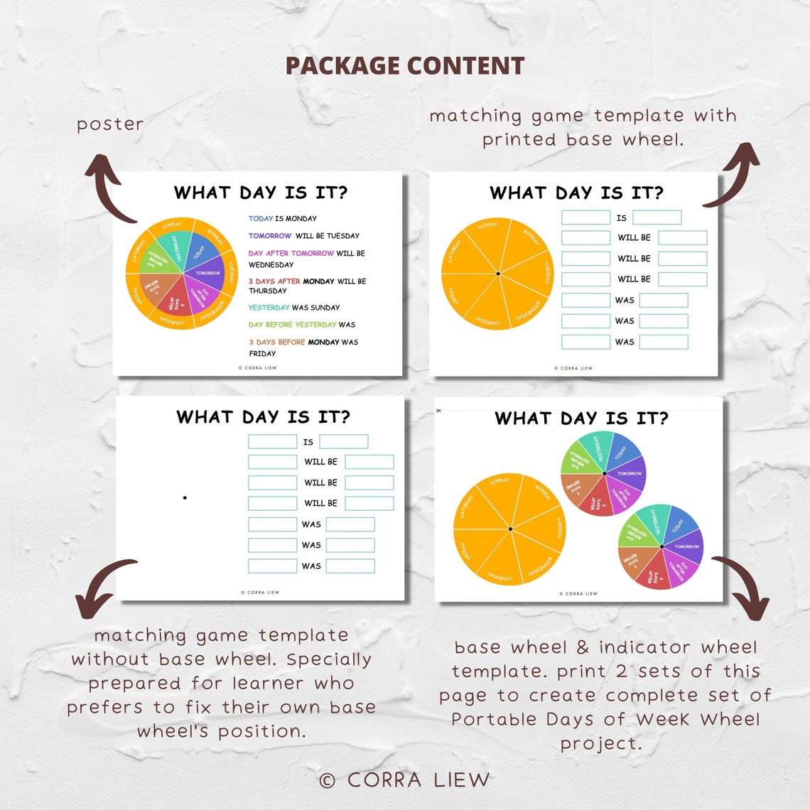 Printable Days of the Week Wheel, Montessori Learning Material, No ...
