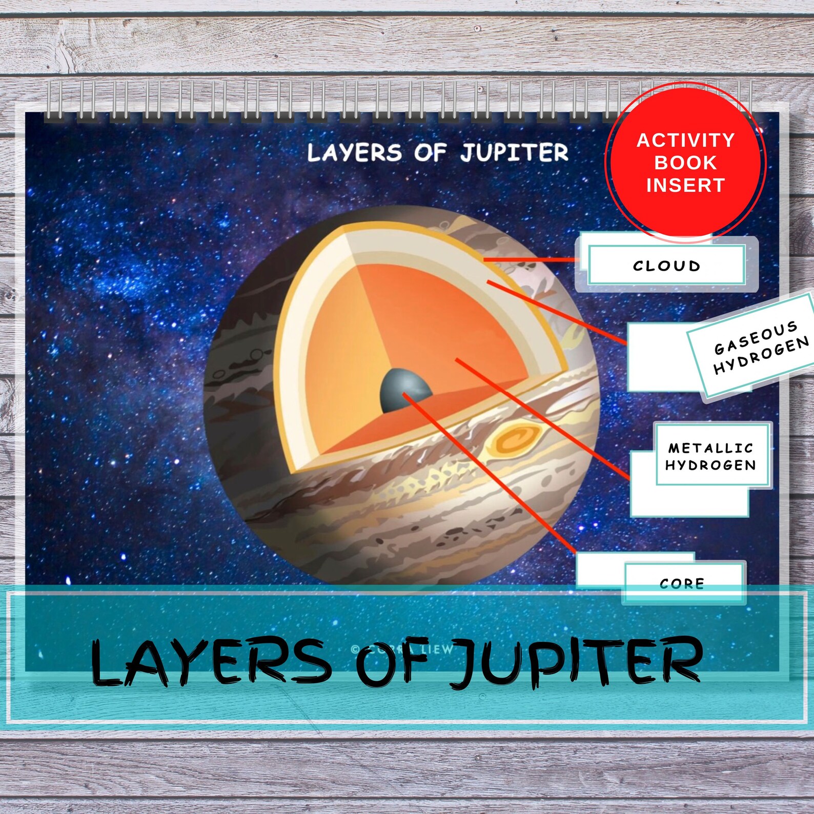 Layers of Planet Jupiter Anatomy Busy Book Insert Binder Printable ...