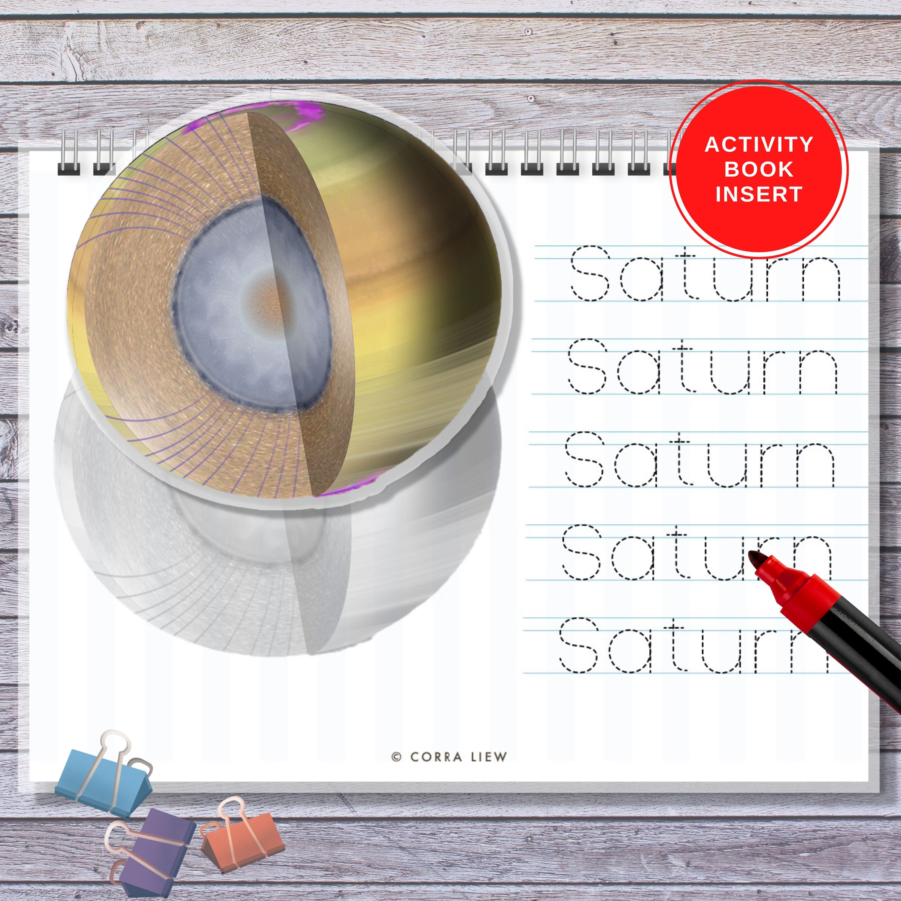 Layers of Planet Saturn Anatomy Busy Book Insert Binder - Etsy