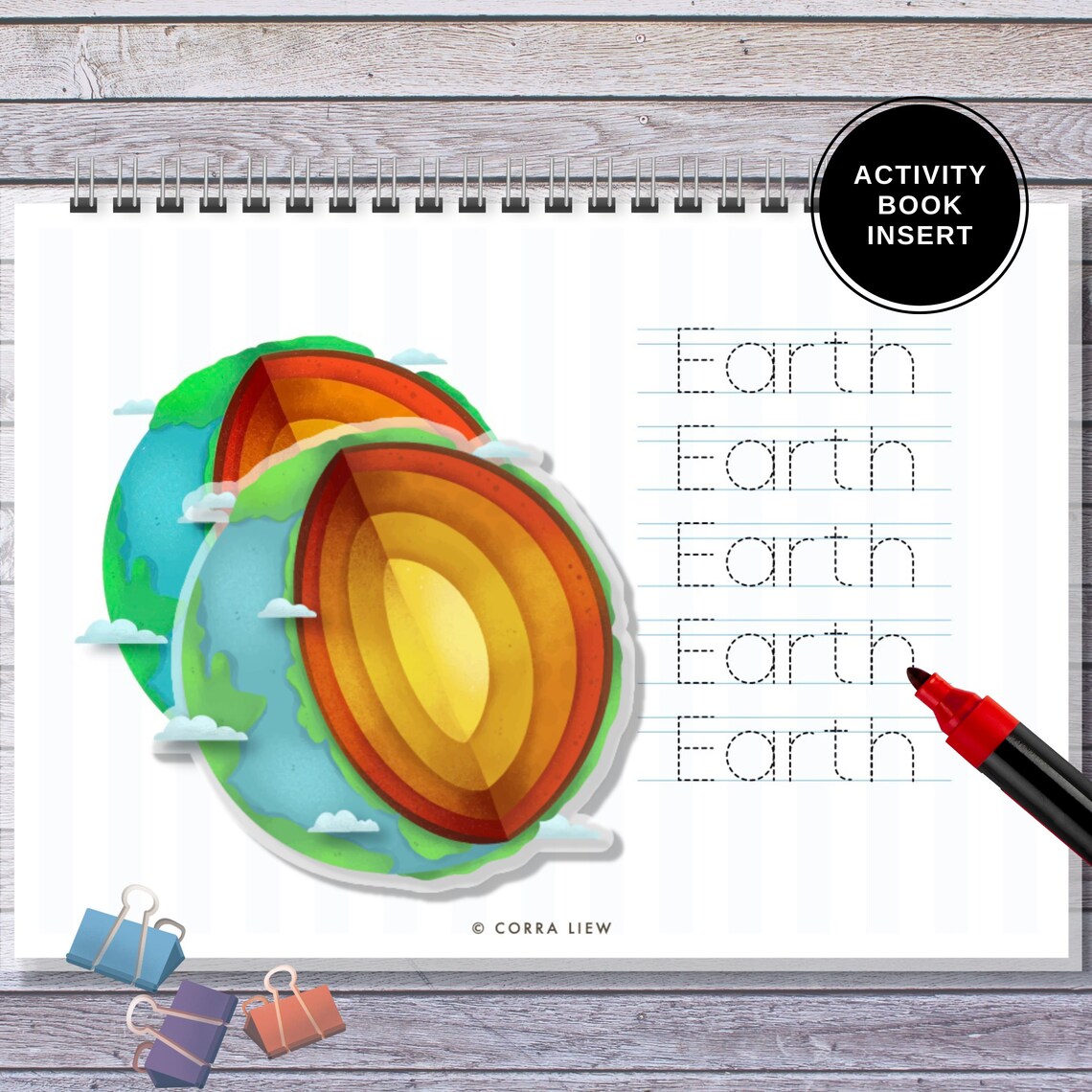 Layers of Earth Anatomy Busy Book Insert Printable Solar System ...