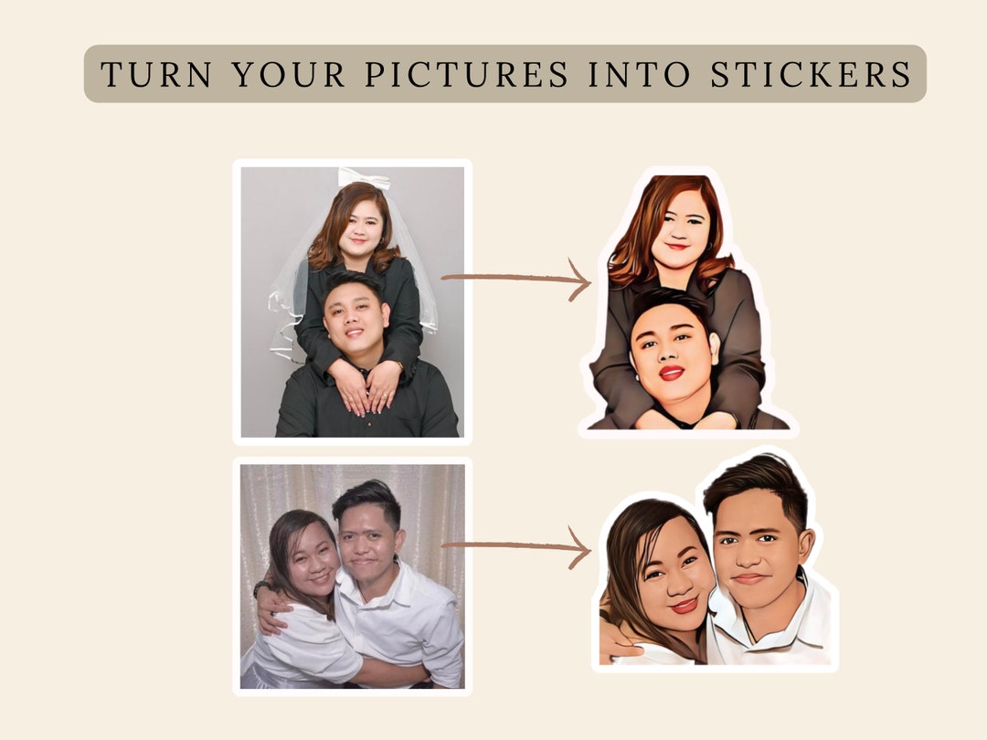 Digital Custom Photo Sticker Cartoon Sticker Digital Sticker Photo ...