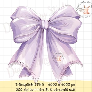 Purple Coquette Bow Clipart, Lavender Ribbon PNG (digital Download) - Etsy