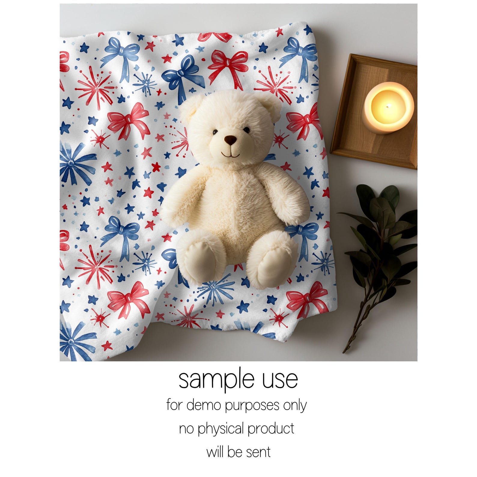 Red White Blue Coquette Bows 4th of July Seamless Pattern USA Fourth of ...