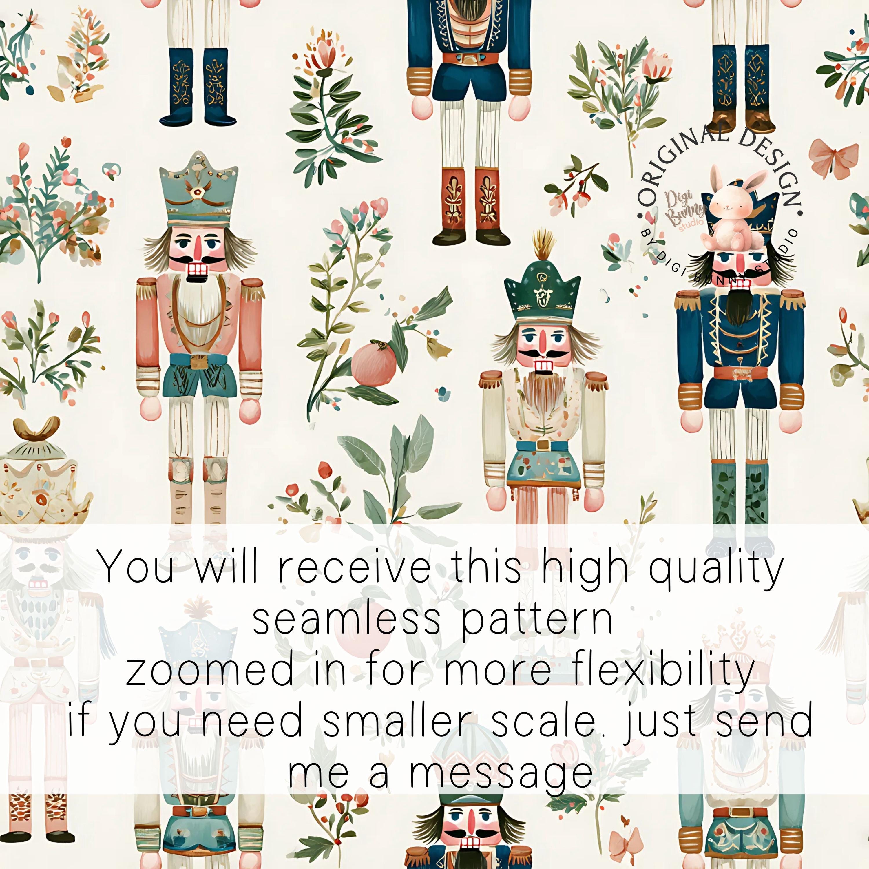 Nutcracker Soldiers Christmas Seamless Pattern Holiday Repeating ...