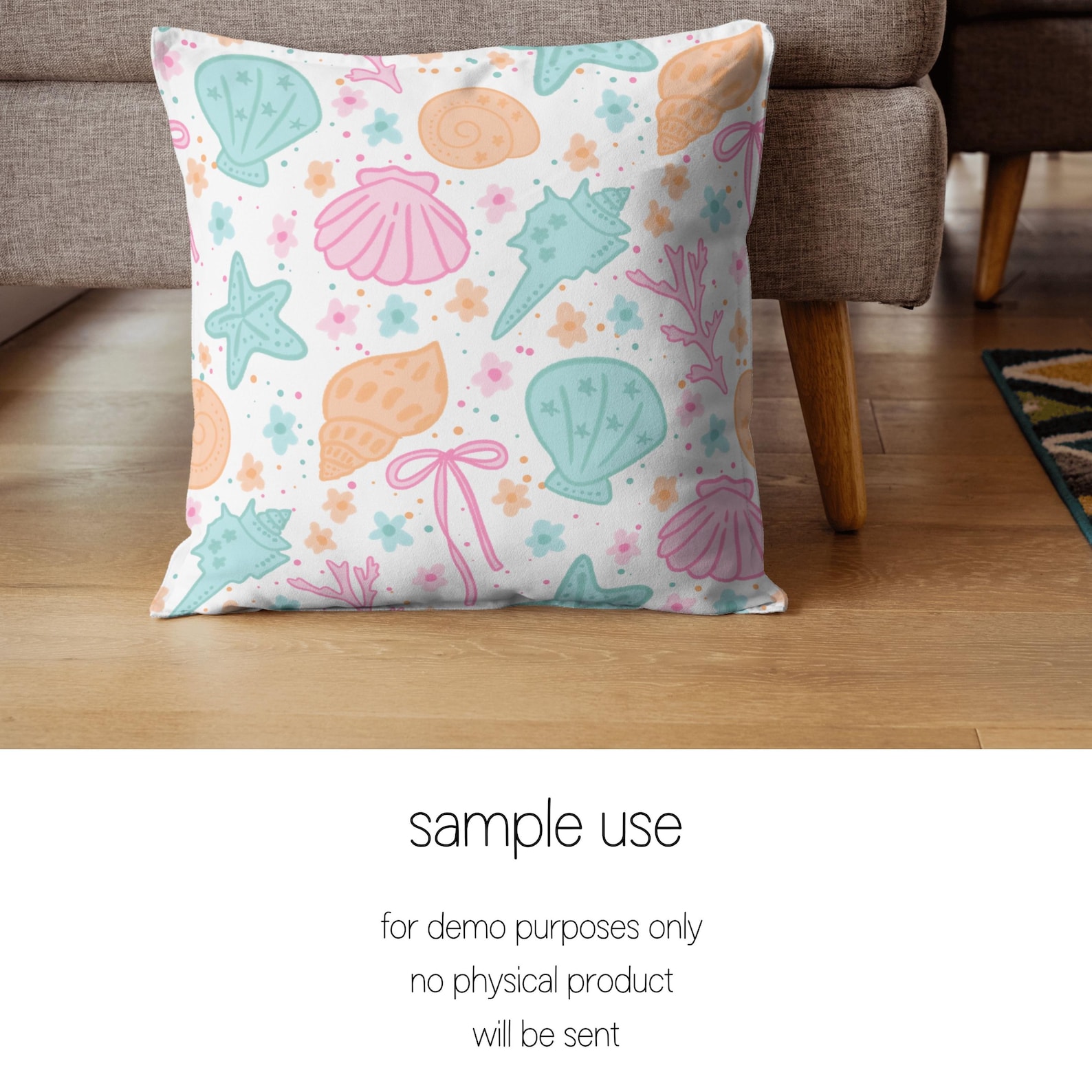 Pastel Seashells Scallops Coquette Bow Seamless Pattern Coastal Beach ...