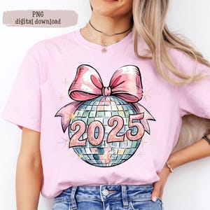 Pink Disco Ball Png New Year 2025 Png Happy New Year Coquette Bow ...