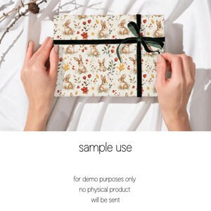 Spring Bunnies Floral Seamless Pattern Spring Flowers Watercolor Bunny ...