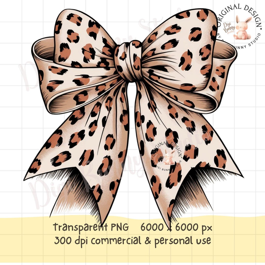 Leopard Bow Cheetah Print PNG Coquette Bow Animal Print Bow Leopard Png ...