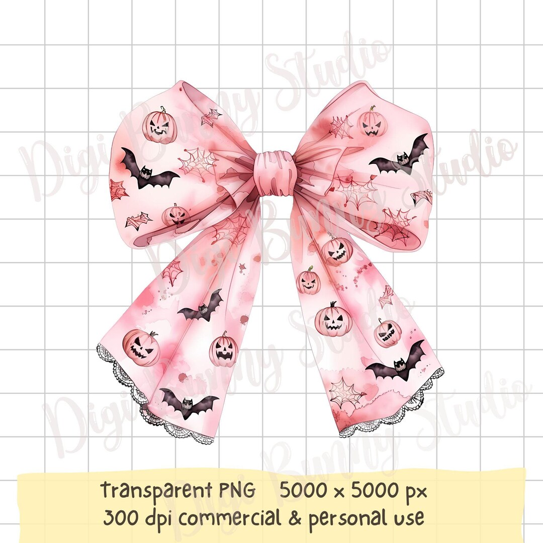 Pink Halloween Coquette Bows PNG Spooky Season Aesthetic Coquette ...