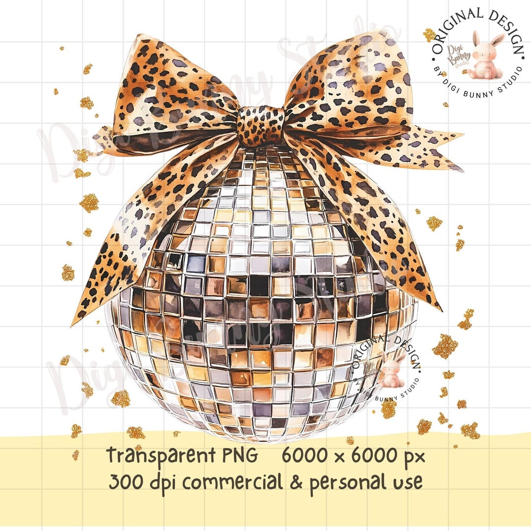 Leopard Disco Ball Png New Years Png 2025 Png Happy New Year Coquette ...