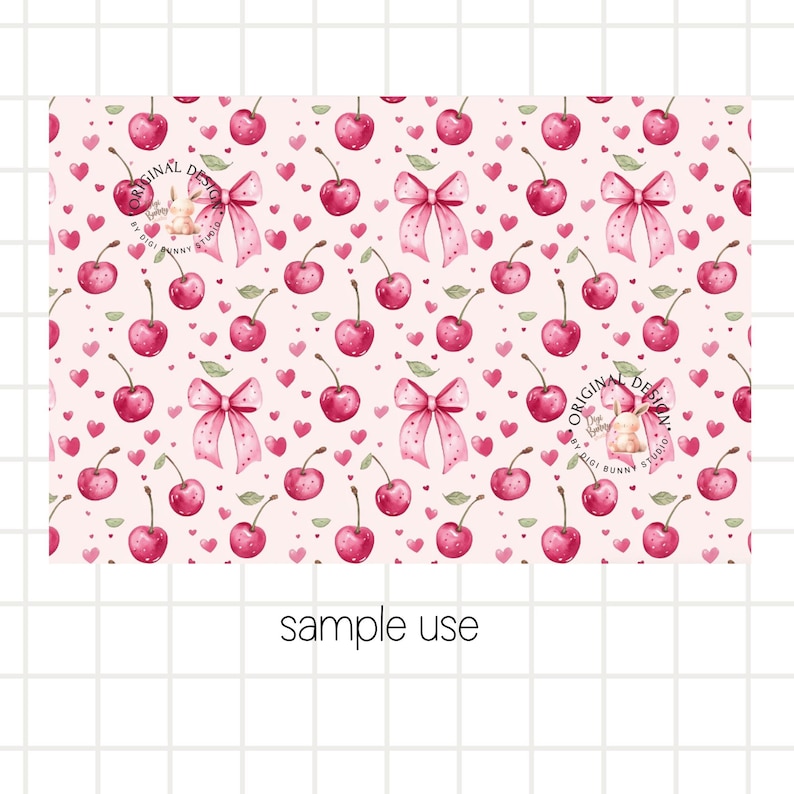 Valentine Cherry Coquette Seamless Pattern, Digital Pattern, Digital ...